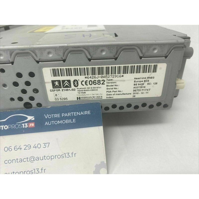 HS HORS SERVICE AUTORADIO RNEG1 BLUETOOTH NAVIGATION GP CITROEN C3 C4 C5 PICASSO