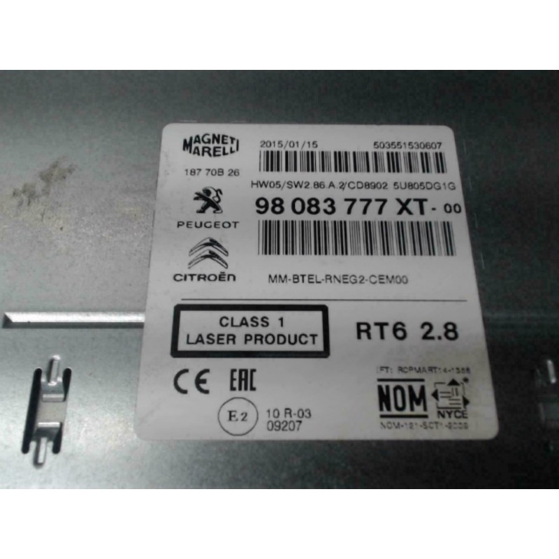 AUTORADIO RNEG2 RT6 BLUETOOTH CD NAVIGATION GPS PEUGEOT CITROEN C3 C4 ...